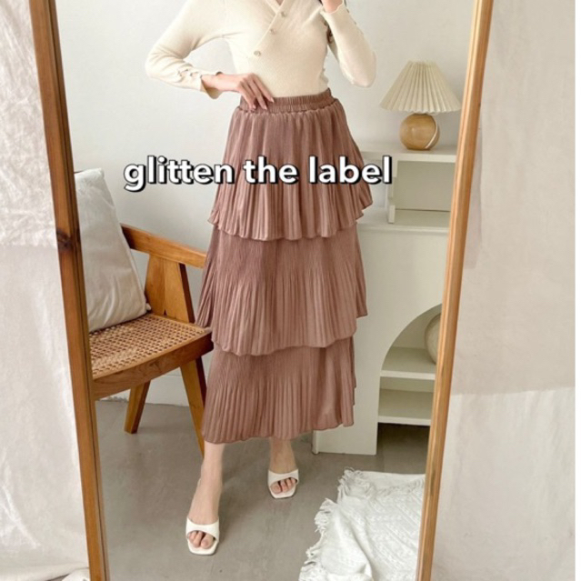 Long plisket Ruffle skirt / stacked plisket skirt / tiered plisket ...