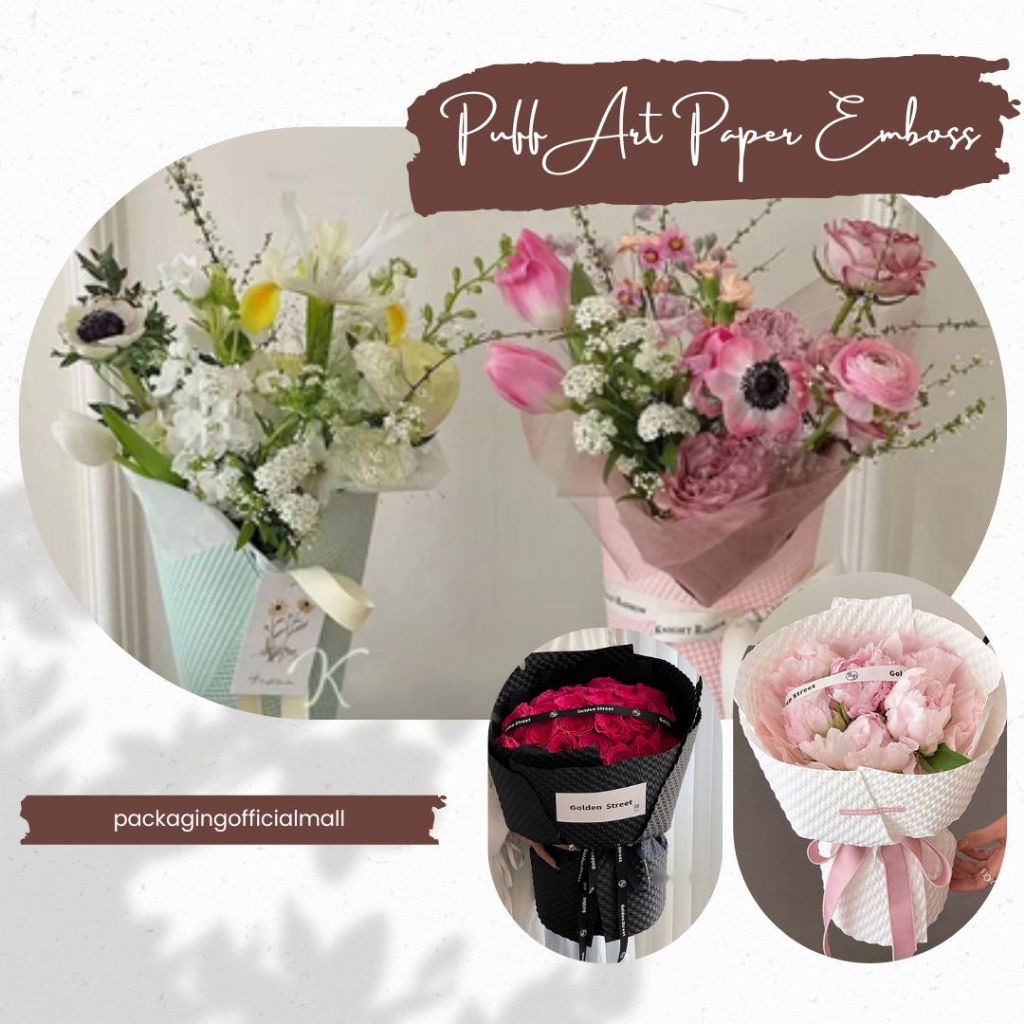 Puff ART PAPER EMBOSS / CELLOPHANE / FLORIST PAPER / FLOWER BOUQUET ...