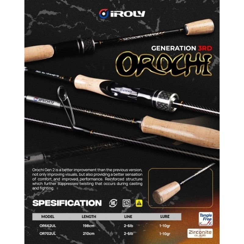 Iroly orochi ULTRALIGHT 198cm+ 210cm solid carbon fishing rod | Shopee ...