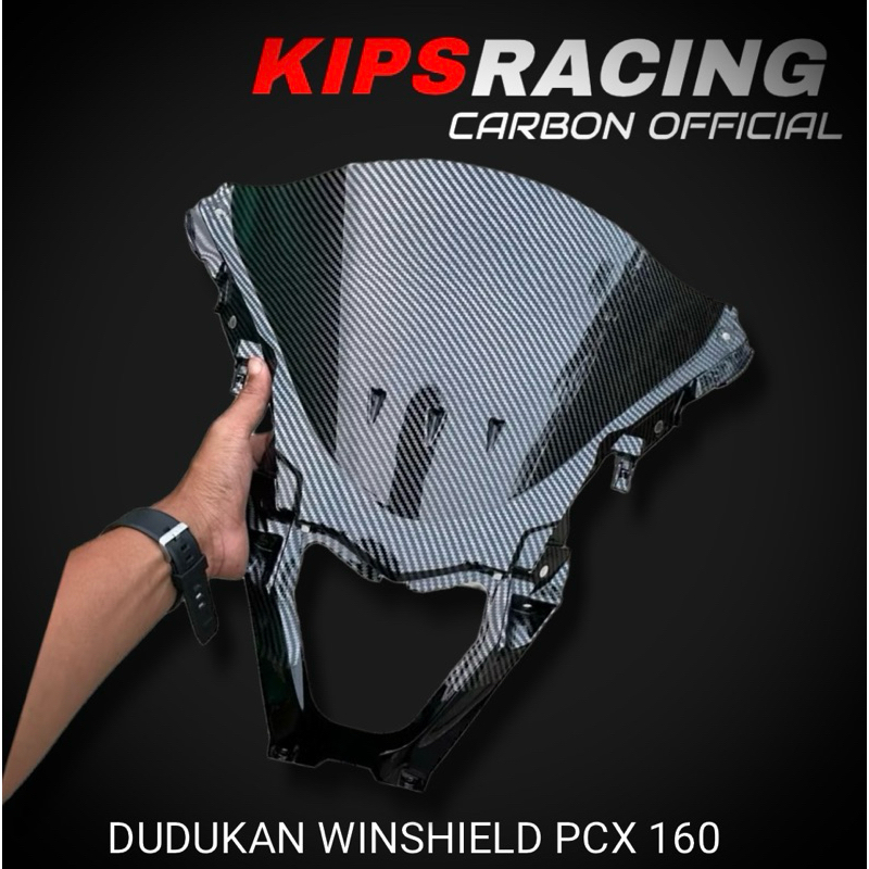 Windshield pcx 160 carbon GLOSSY ️Front Windshield Cover Visor pcx 160 ...