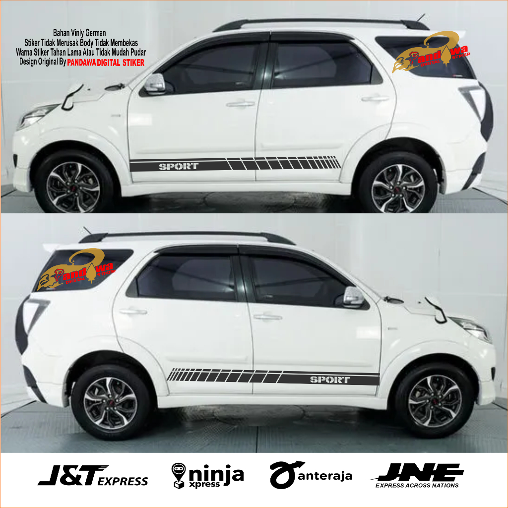 Toyota rush sticker, car sticker, striping list, under the door body ...