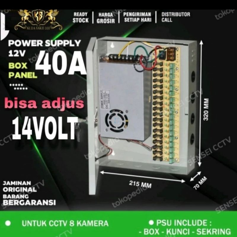 Power SUPPLY 40A BOX POWER SUPPLY CCTV 12V 40A AC TO DC 40 AMPEREAC ...