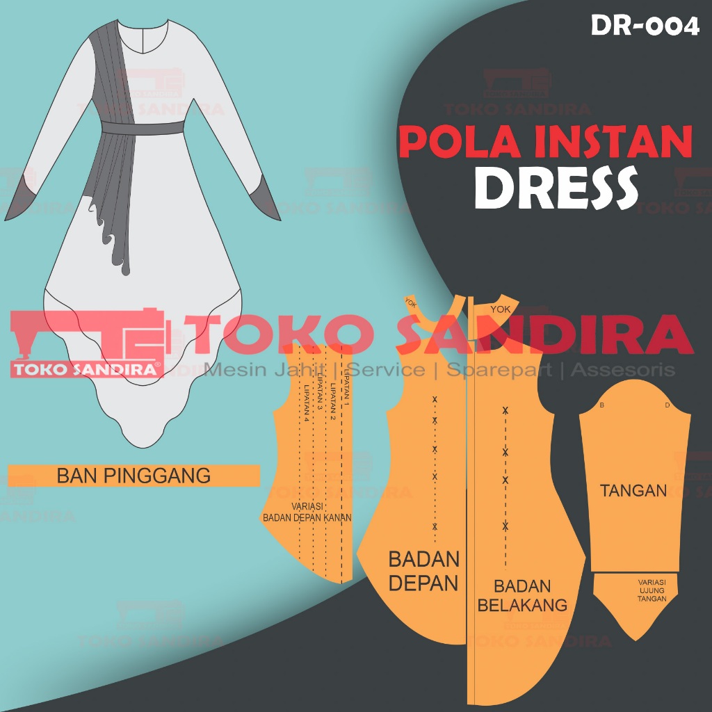 Instant dress pattern/simple dress instant pattern/women's dress ...