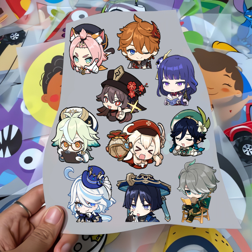 Anime Genshin Impact Chibi 8cm Unit DTF Iron-On Screen Printing - READY ...
