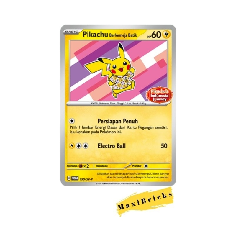 Tcg Pokemon Card - Pikachu in Pink Batik Shirt (Flower Pikachu) 190/SV ...