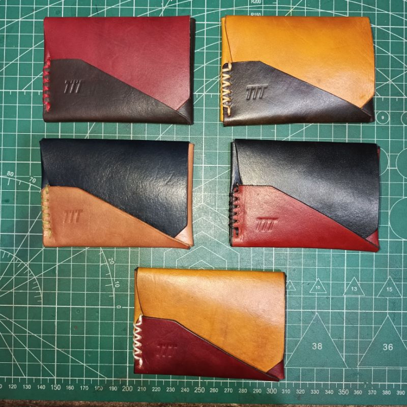ARSENA Horizontal wallet real leather 2 tone genuine leather envelope ...