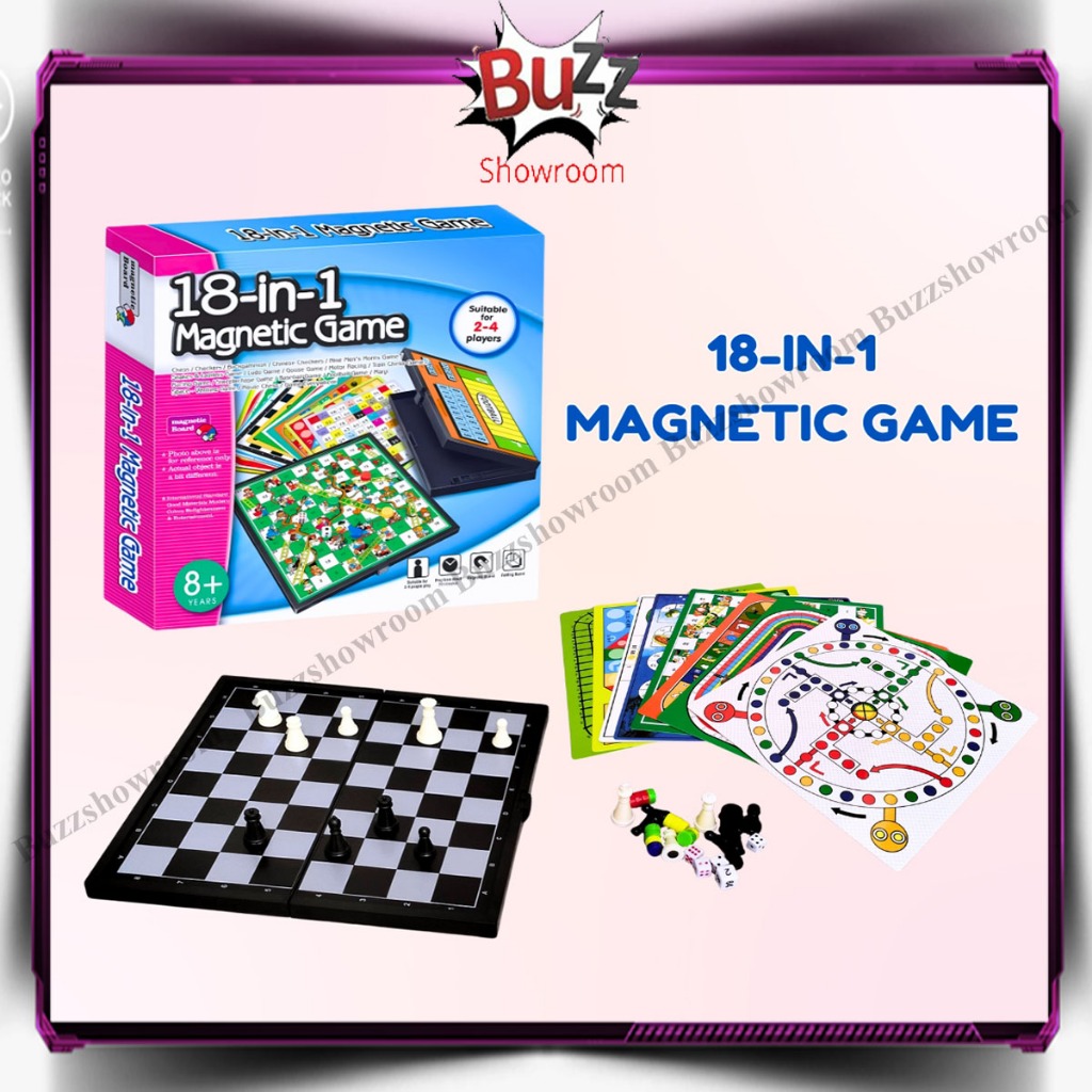 18 in 1 Magnetic Game Family Board Game Ludo Chess Toy Snakes and ...