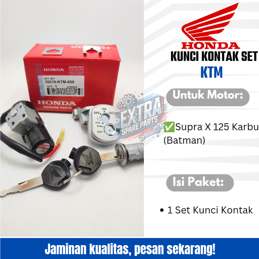 Guaranteed Original Honda Ignition Key Set KTM Code for Supra X 125 ...