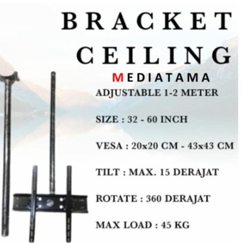 Tv hanging ceiling Bracket 2 m 32"-60" adjustable tv Bracket ceiling ...