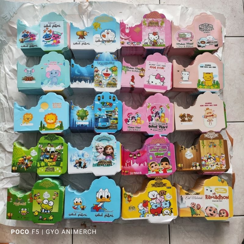 Medium size HVS Eid envelope with cartoon motif, 1 pack contains 10 ...