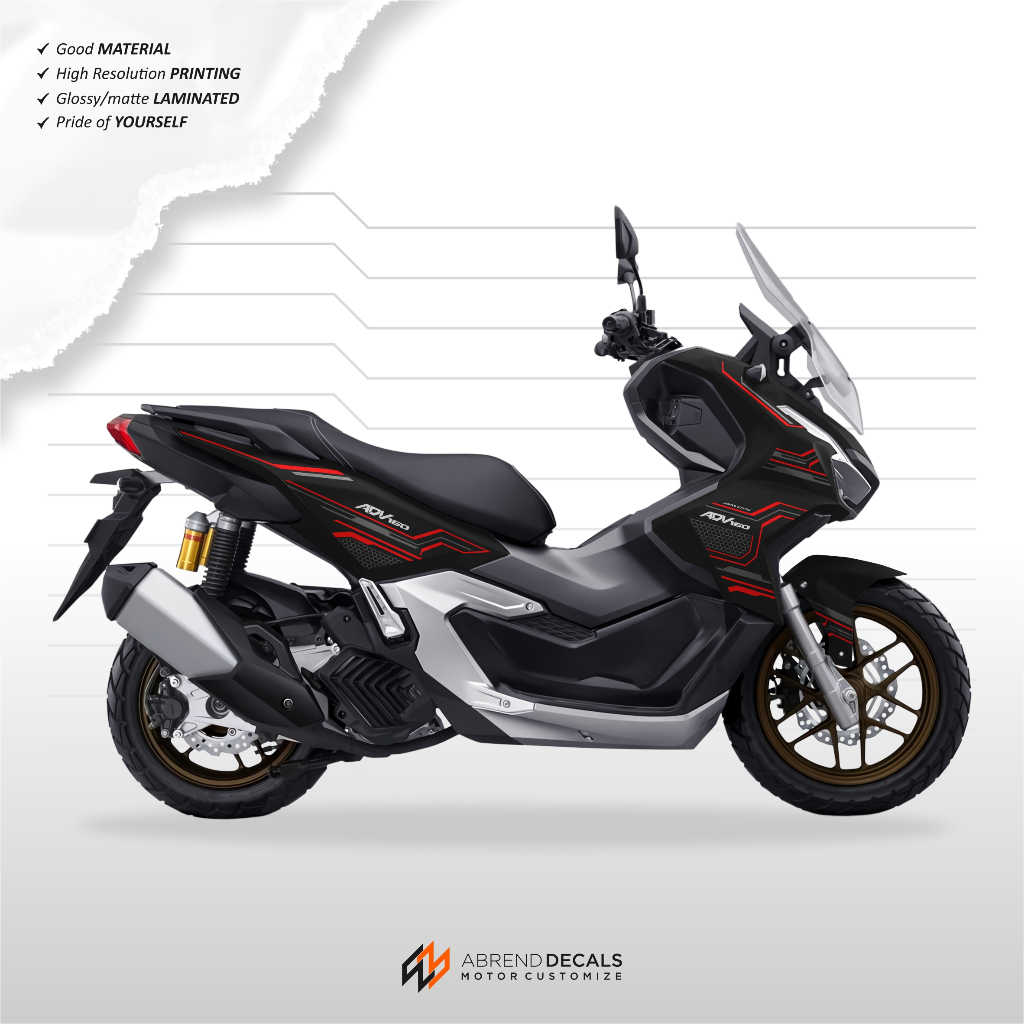 Adv 160 STRIPING CARBON GRAFIST / HONDA ADV 160 MOTORCYCLE STICKER ...