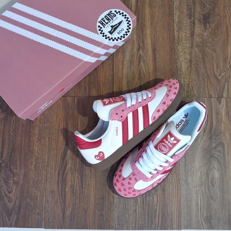 Adidas Samba Og CDG X Comme Des Garcons Valentine's Days Sneakers Red ...