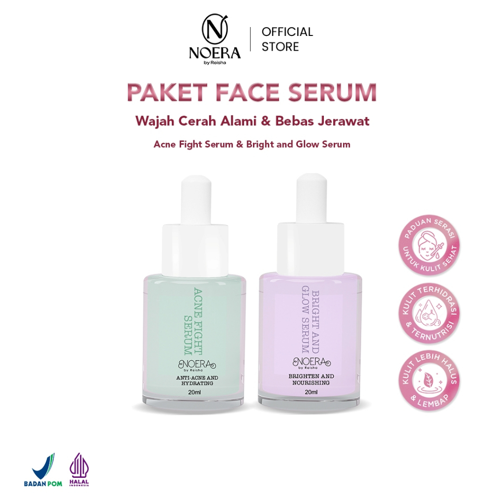 Noera Face Serum Package | Noera Bright & Glow Serum & Noera Acne Fight ...