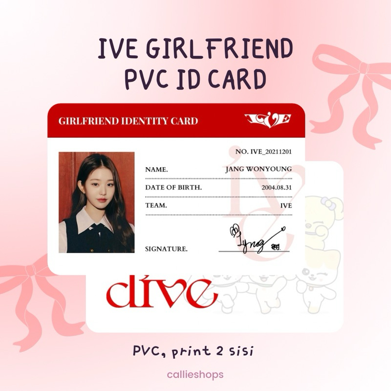 Ive PVC ID Card/Photocard Wonyoung Liz Gaeul Leeseo Rei Yujin | Shopee ...