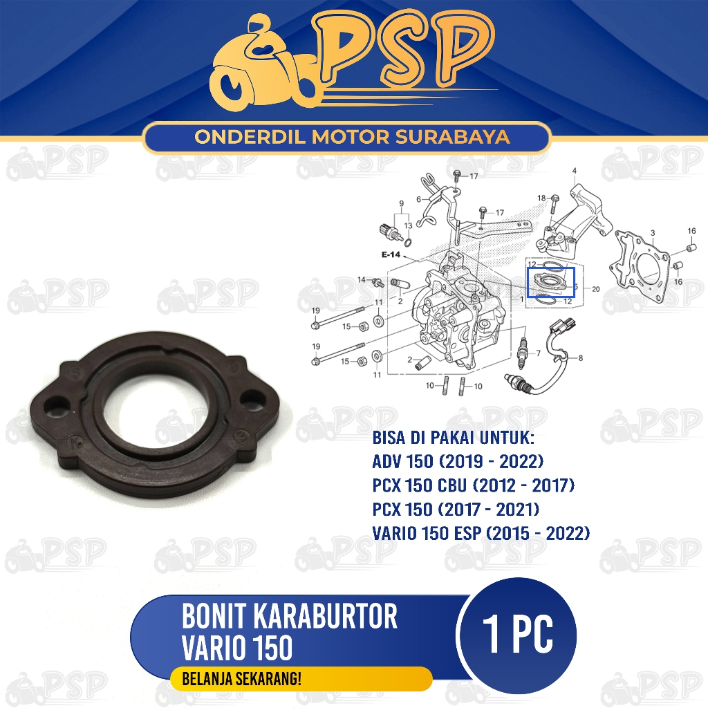 Vario 150 Carburetor Bonit - Ebony Manifold Manifold Fiber Manifold ...