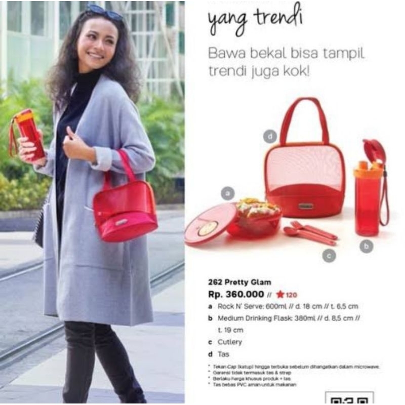 Tupperware Pretty Glam Lunch Set - Red / Lady Microwaveable Container ...