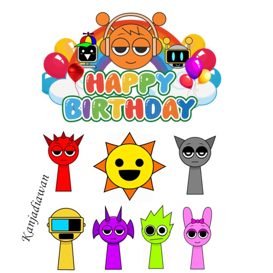 Topper Sprunki Pomni Jax Amazing Digital Circus Topper Mixue Cake ...