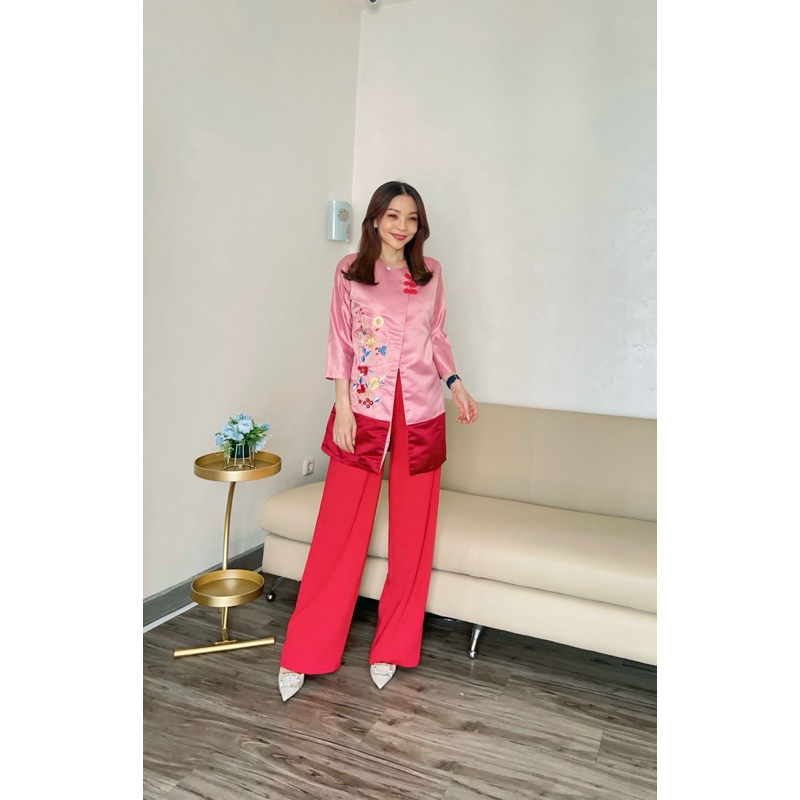 MERAH [ Gorgeous Clothing ] Red chinese new year chongsam Outer Qipao ...