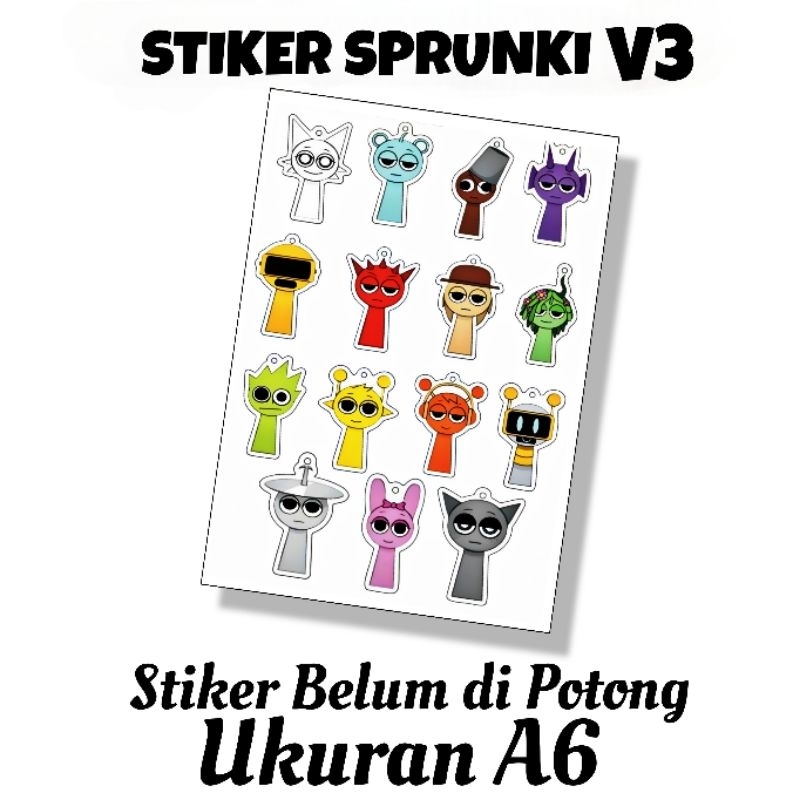 Unique Cute SPRUNKI V3 Stickers / Character Stickers / Cute Cartoon ...
