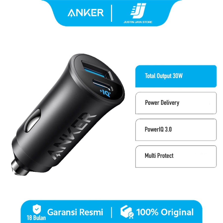 Anker Car Charger, 30W 2-Port Type-C Adapter PIQ 3.0- A2741 Official ...