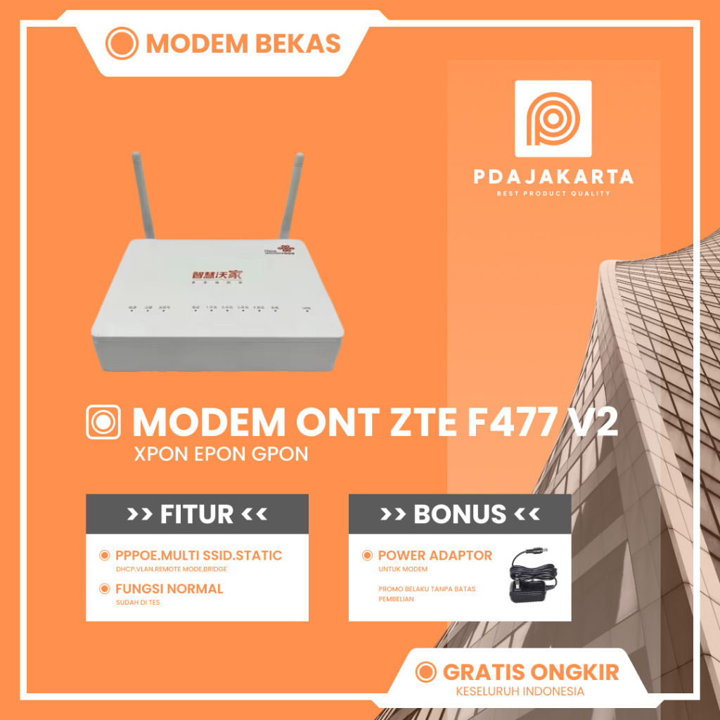 ZTE F477 ONT MODEM V2 CLEAN CONDITION WIFI EPON-EPON ZTE ONU F477-FREE ...