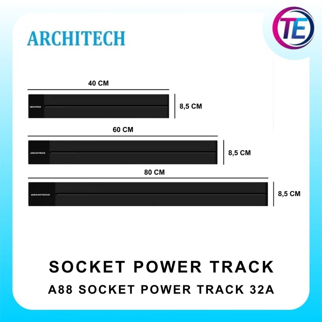 Architech Track Socket 40 60 AND 80cm Wall Mounted Socket / Kitchen ...