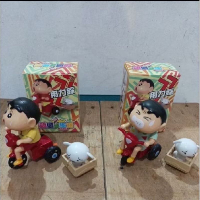 Sinchan and Shiro Blind box riding a bicycle | Shopee Philippines