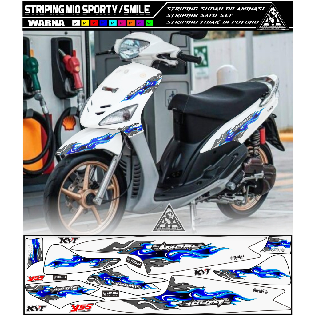 Striping/sticker VARIATIONS YAMAHA MIO SMILE/SPORTY MOTIP API LIS COLOR ...