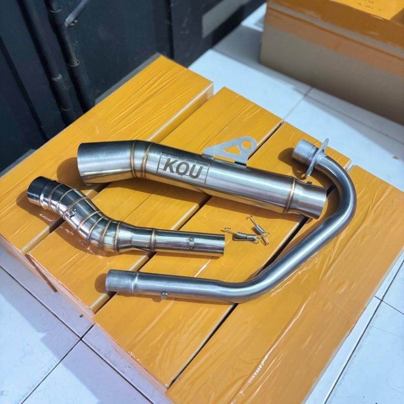 1set KOU Conical Open spec Exhaust pipe for tmx 125 155 raider 150 rusi ...