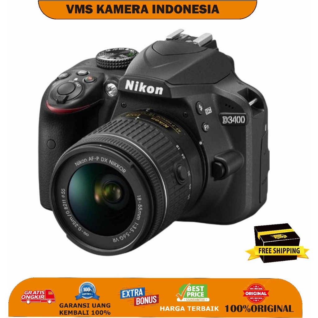 Nikon D3400 Kit Lens 18-55mm Original DSLR Camera with Warranty -Vms ...