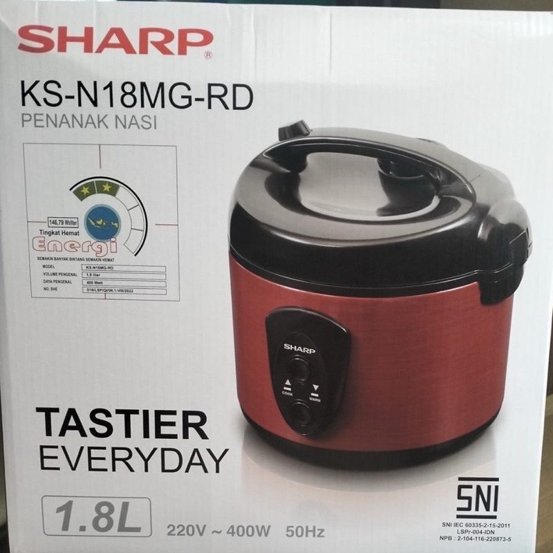 Sharp Rice Cooker 1.8 Liter Red KSN18MG KSN-18-MG Magic Com Warmer ...