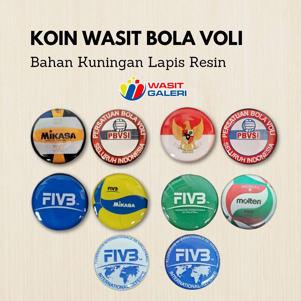 TOS/KOIN REFEREE VOLLEYBALL COIN FIVB/ PBVSI/ (RESINATED BRASS MATERIAL ...