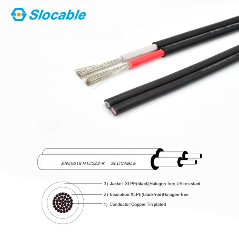 Slocable Wire Solar PV Twin Cable 2X 4mm 6mm 10mm 1500V DC Copper High ...