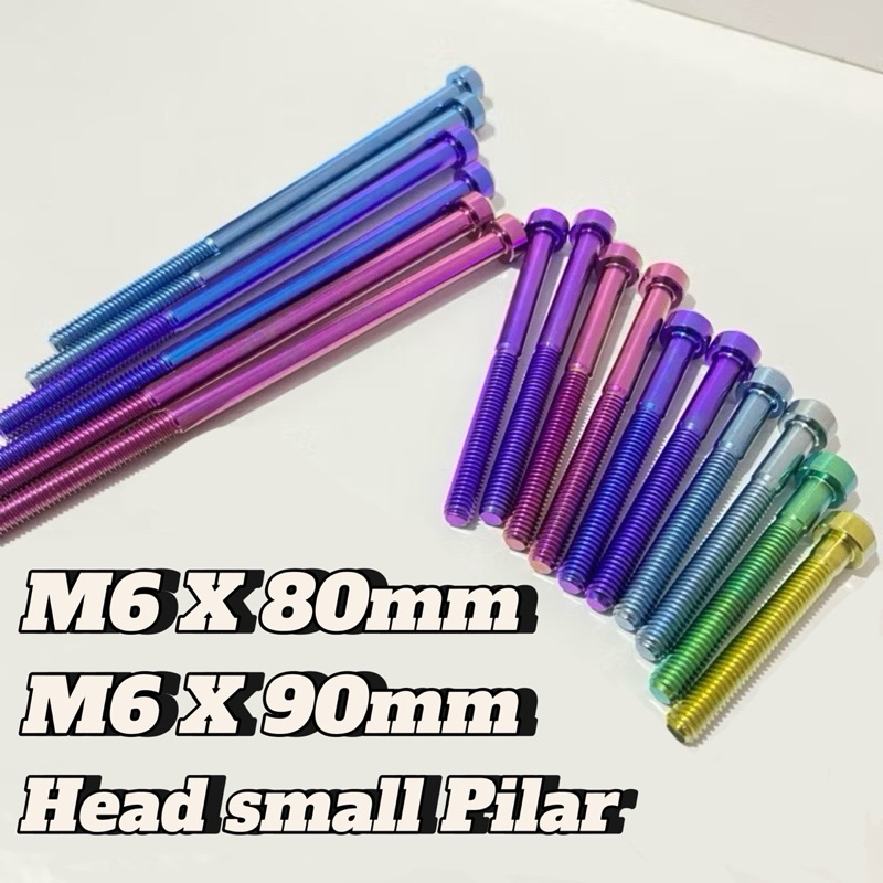 Titanium Bolt M 6 x 80 Drat 10 x 80 small Pillar Titanium Bolt GR5 M6 x ...