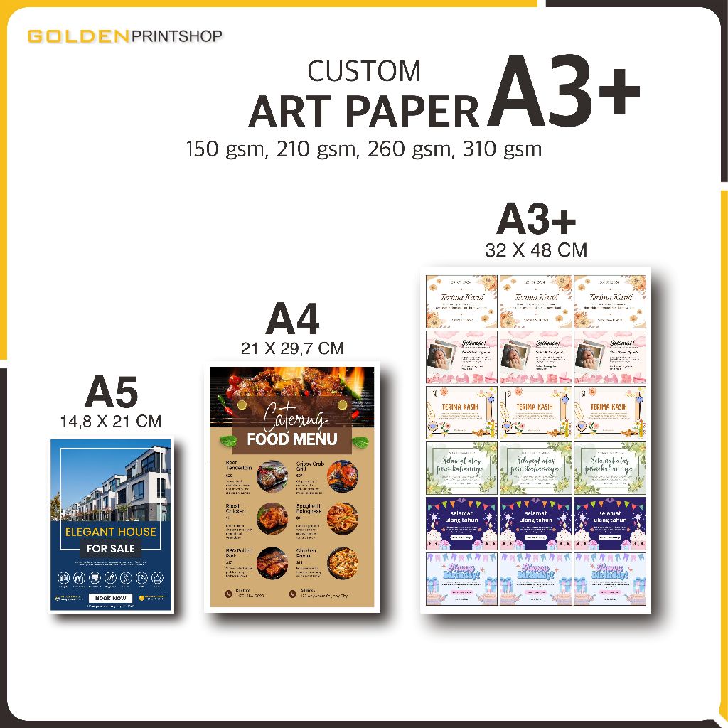 Custom Art Paper A3+ 1 day done, Poster, Voucher, Greeting Card, Menu ...
