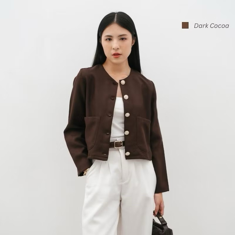 Gemma Women's Outer Blazer / Women's Crop Top Outer Top / Korean Crop ...