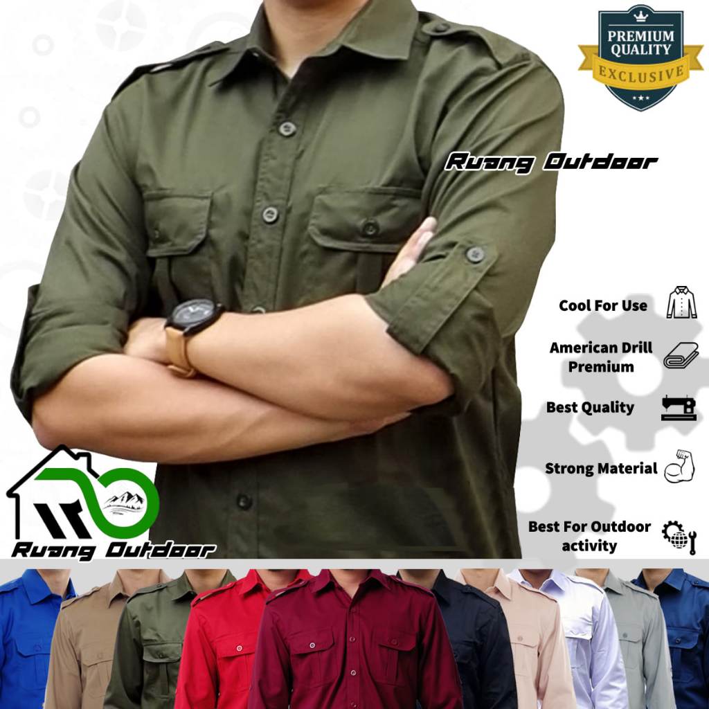 HIJAU KEMEJA Long Sleeve PDL PDH Field Shirt - Premium Uniform Tops for ...