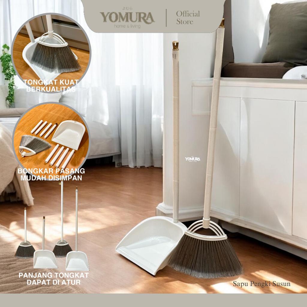 YOMURA Broom Dustpan Broom Multipurpose Broom/ Floor Mop Microfiber ...