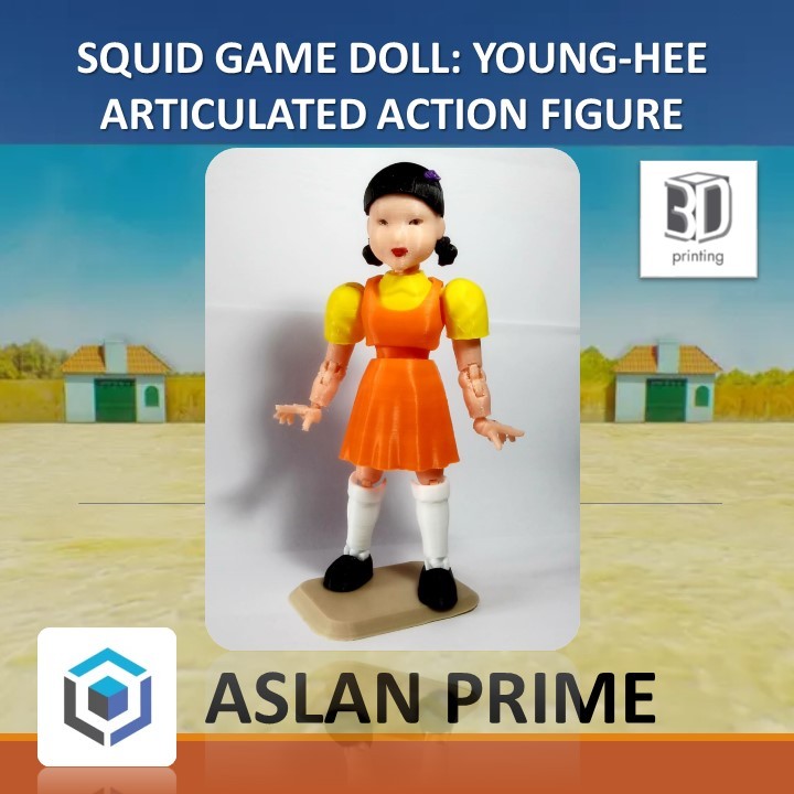 Young-hee SQUID GAME DOLL ARTICULATED ACTION FIGURE DUMMY 13 REMIX 3D ...