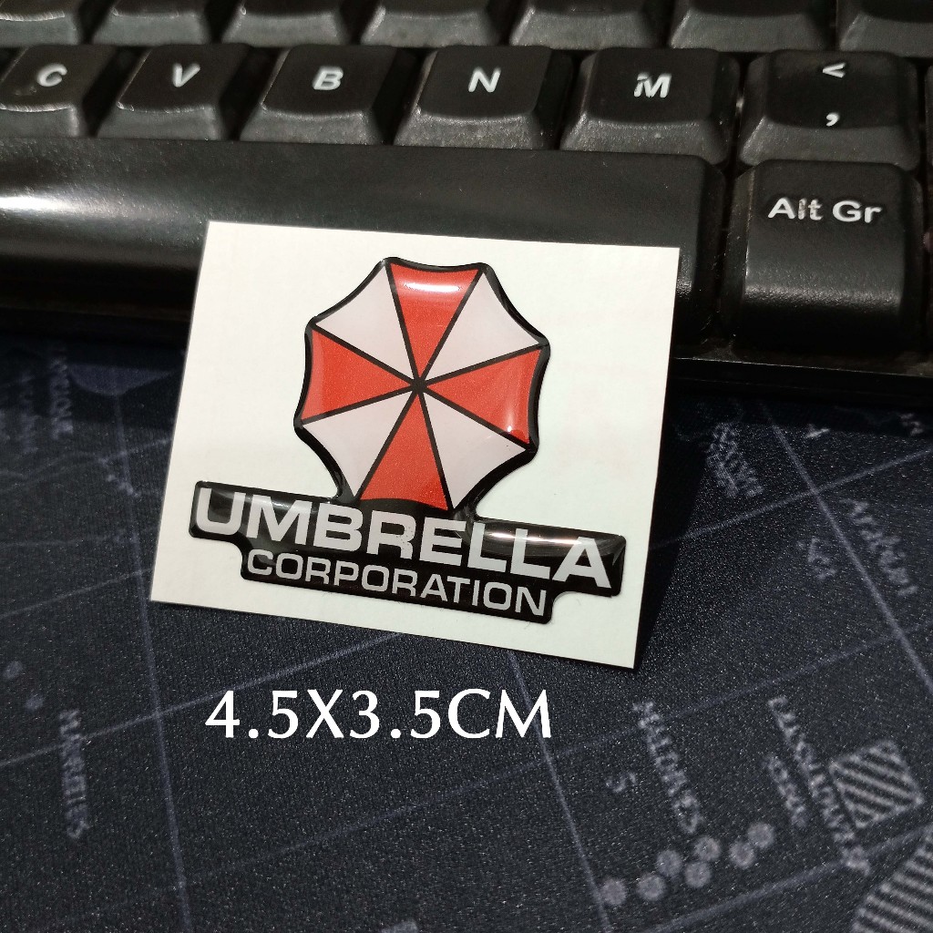 Embossed Resin UMBRELLA Sticker Small 3D Lycal Logo Sticker Unit ...