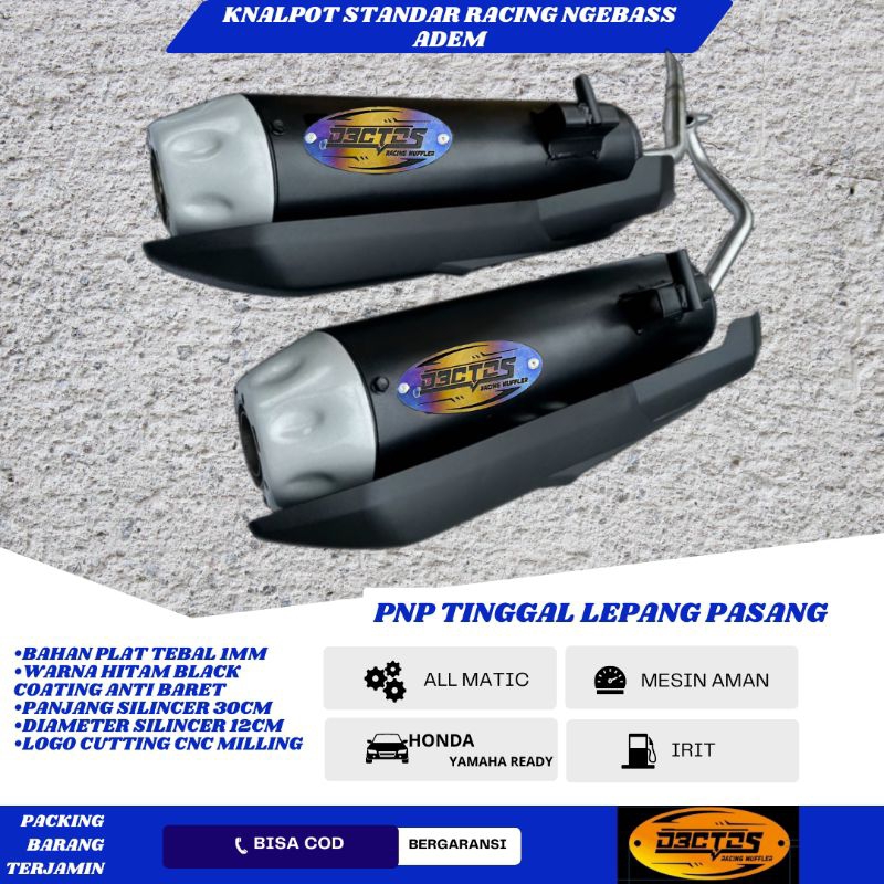 Standard RACING NGEBASS ADEM PNP EXHAUST FOR BEAT KARBU/FI/ESP/POP ...