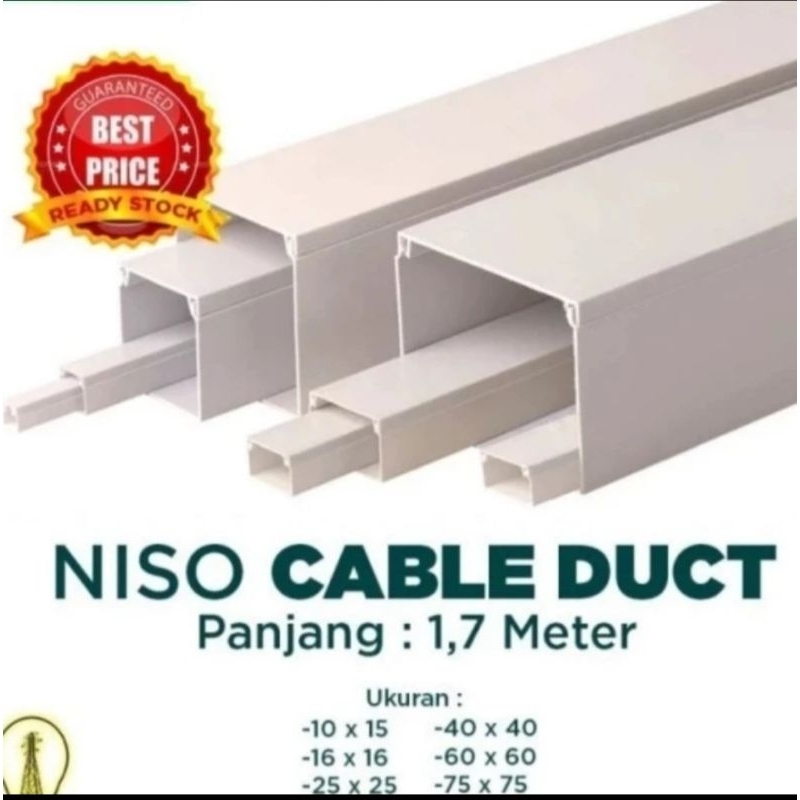 PUTIH Niso 25x25 Duct Cable Protector / Trunking / Cable Protector ...