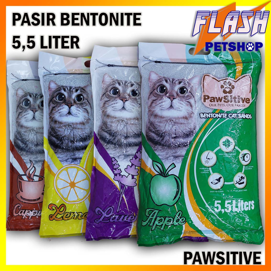 Pawsitive 5,5 L bentonite cat litter, scented lump litter, cat litter ...