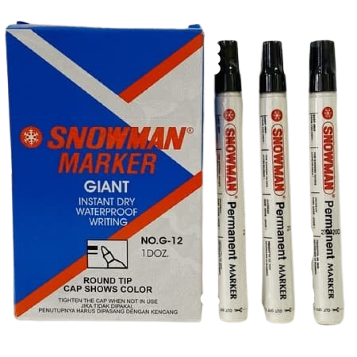 PERMANENT Snowman Markers G-12 contains 1 BOX = 12 pcs (1 dozen ...