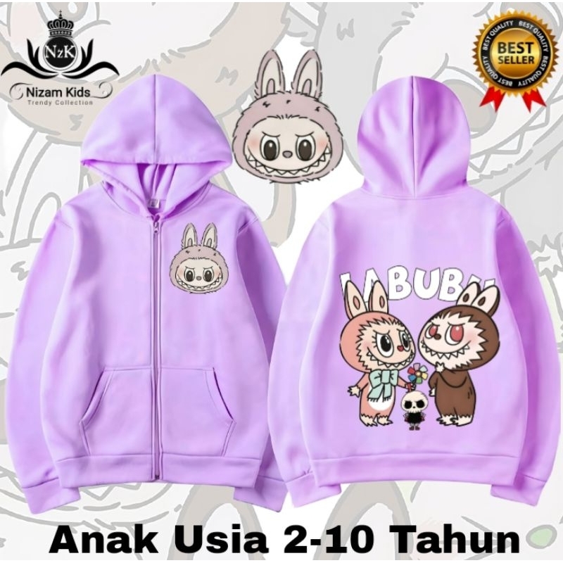 Labubu children's jacket with Zipper Hoodie model aged 2-11 years ...