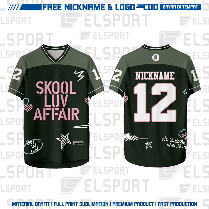 Jersey Korea BTS Skool Army Free Nickname | Shopee Philippines