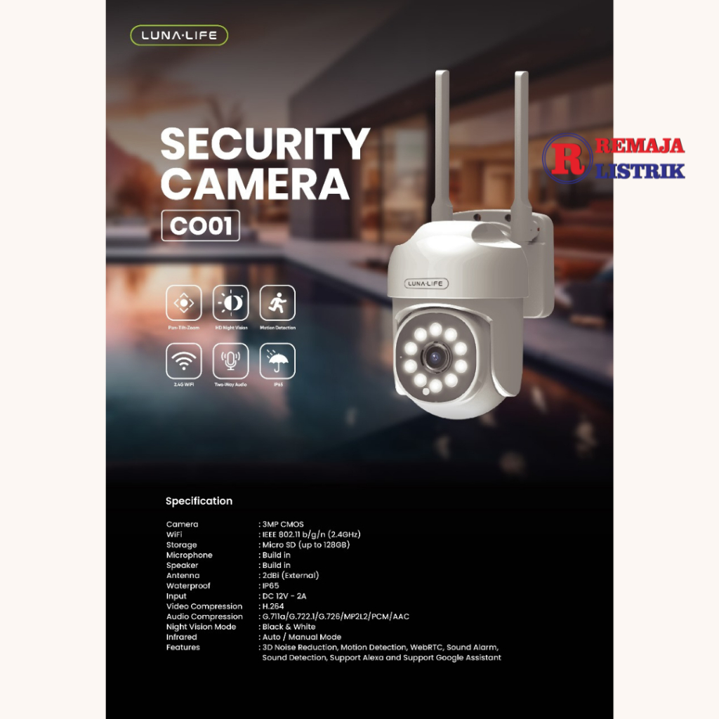 Luna Life 3MP FHD CCTV Camera OUTDOOR Wifi CCTV Camera Luna OUTDOOR 360 ...