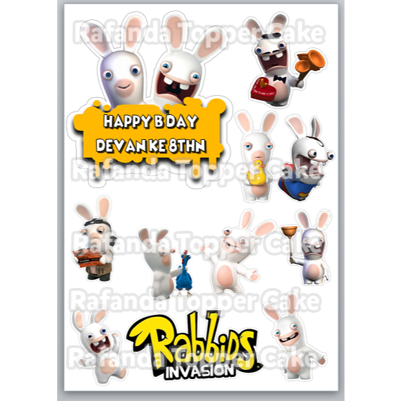 Invasion rabbids birthday cake Topper | Shopee Philippines