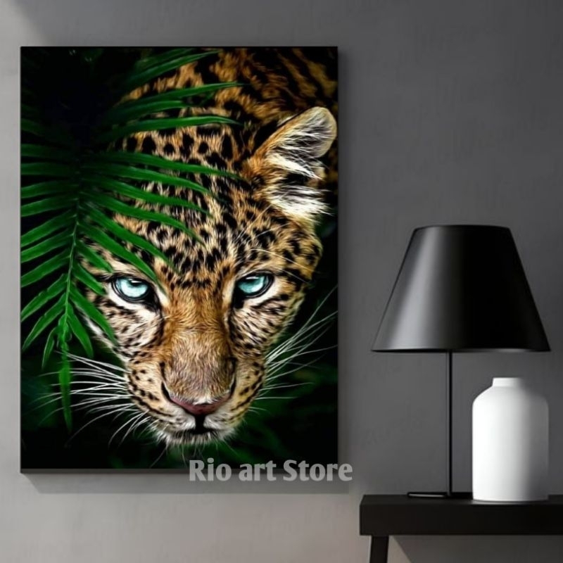 HIASAN DINDING Wall Hanging Tiger poster Peeking From Behind The Bush ...