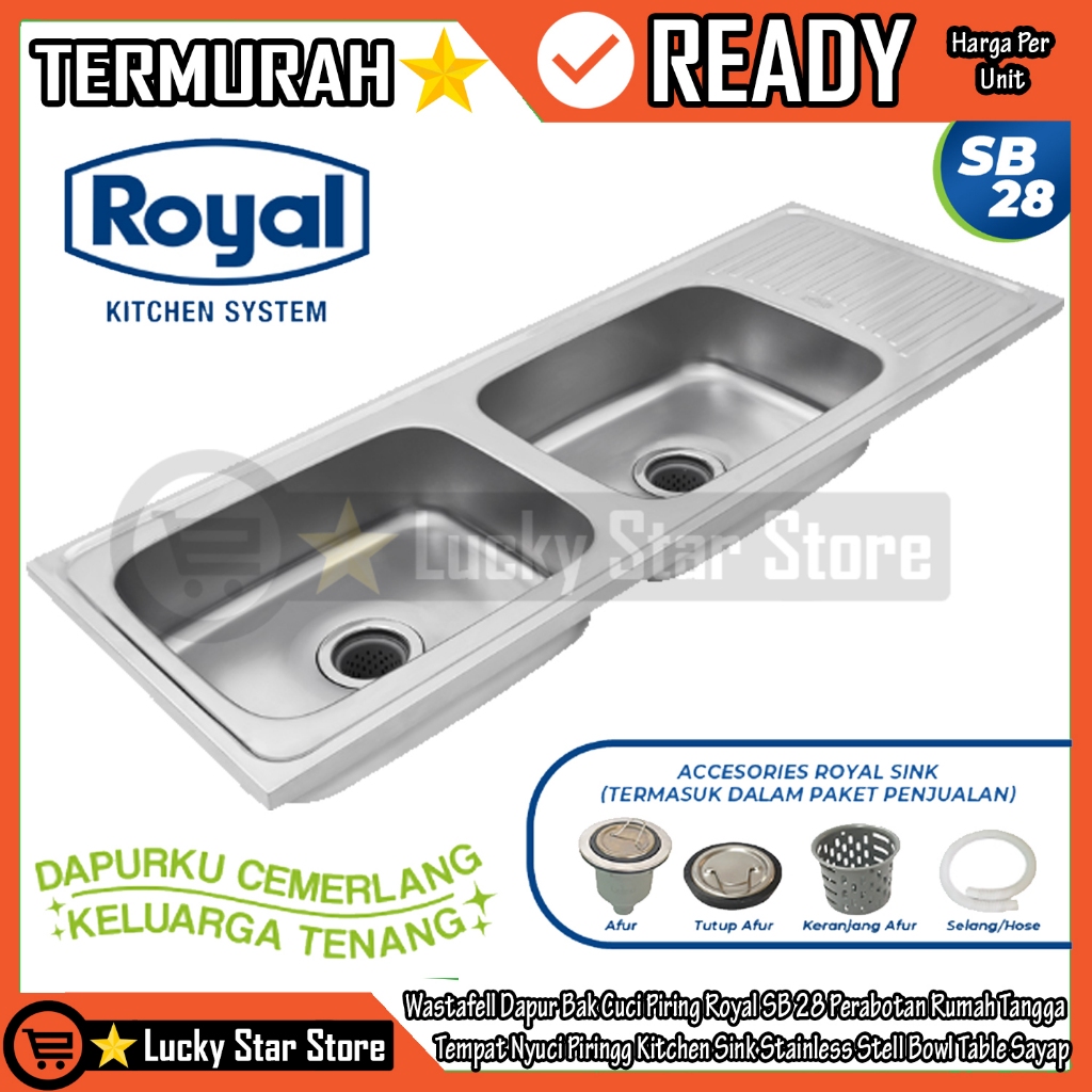 Stainless Steel Sink SB 28 Kitchen Sink Royal Minimalist Double 2 Holes ...